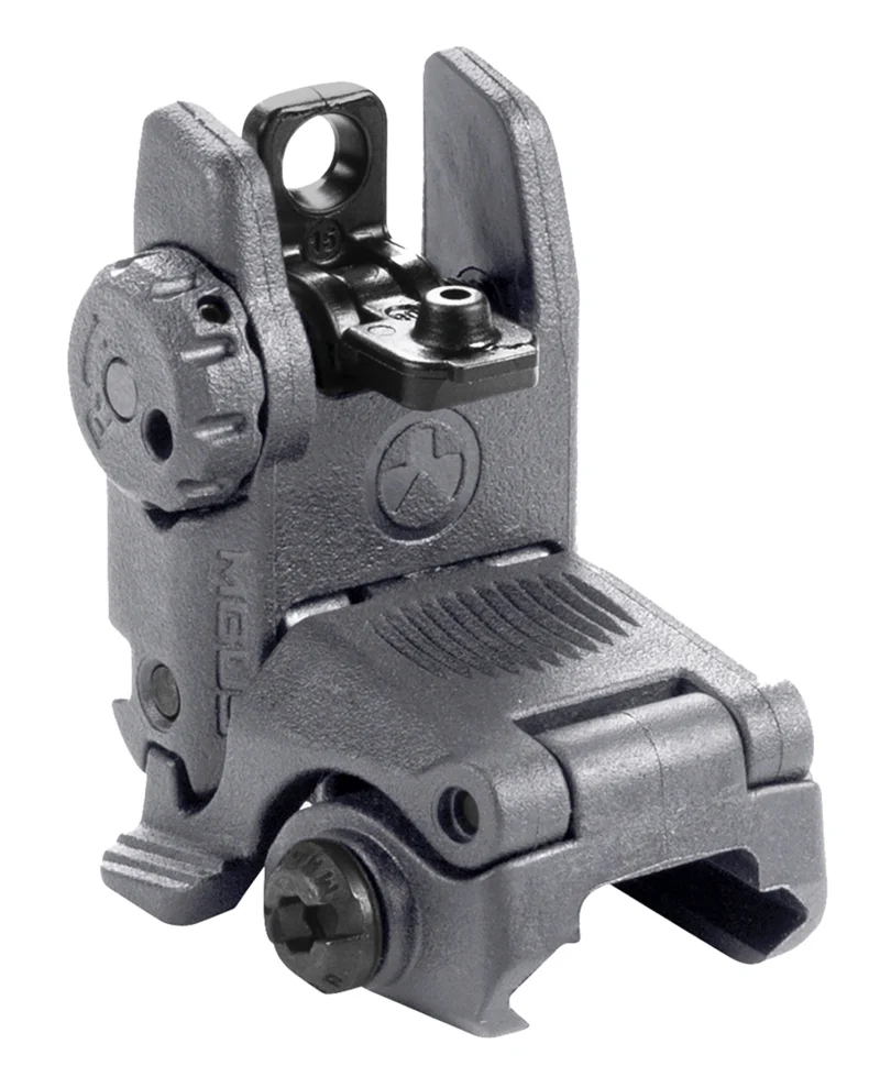 Magpul MAG248-GRY MBUS Sight Rear Stealth Gray Polymer, Spring-Loaded ...